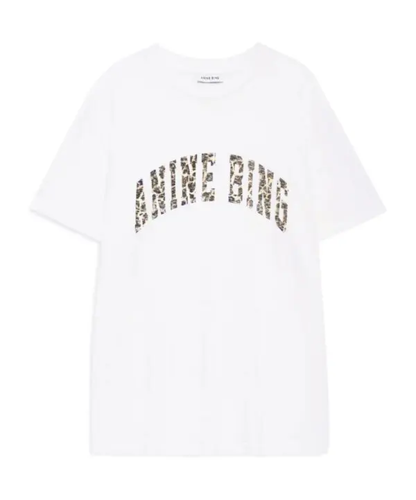 ANINE BING Short-sleeved T-shirt With Logo - Ivory White