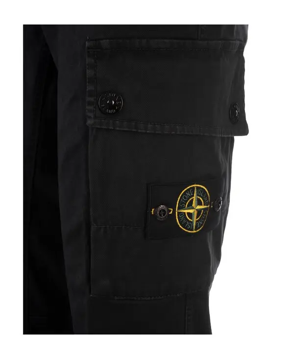 Stone Island Compass Motif Straight-leg Cargo Trousers