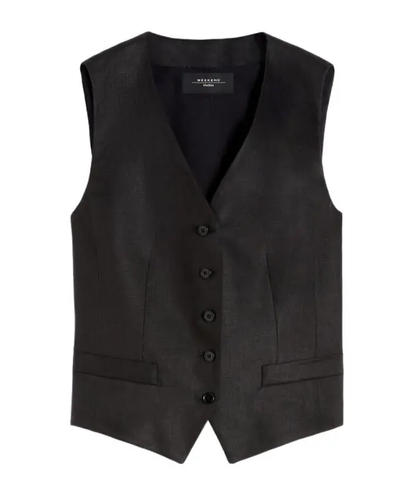 Max Mara Button V-neck Waistcoat - Black