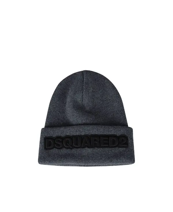 Dsquared2 Logo Embroidered Beanie - Black