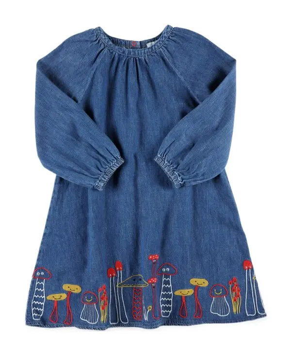 Stella McCartney Denim Embroidered Mushroom Dress
