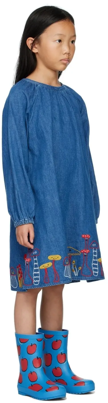 Stella McCartney Denim Embroidered Mushroom Dress