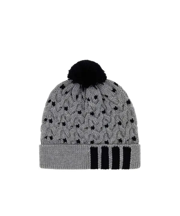 Thom Browne Cable Beanie With Pom-pom - Gray