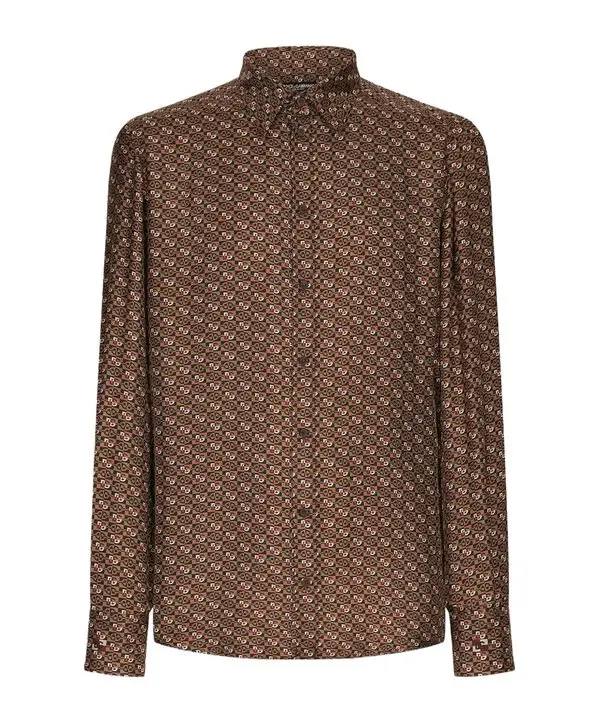 Dolce & Gabbana Geometric-print Silk Shirt