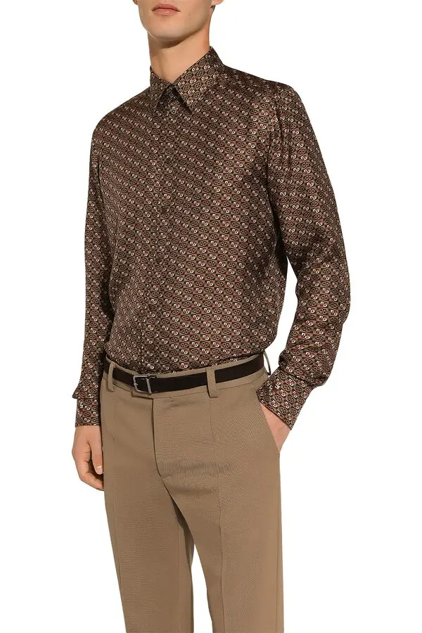Dolce & Gabbana Geometric-print Silk Shirt