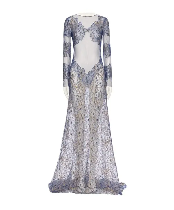 Valentino Garavani Round Neck Long Sleeve Dress