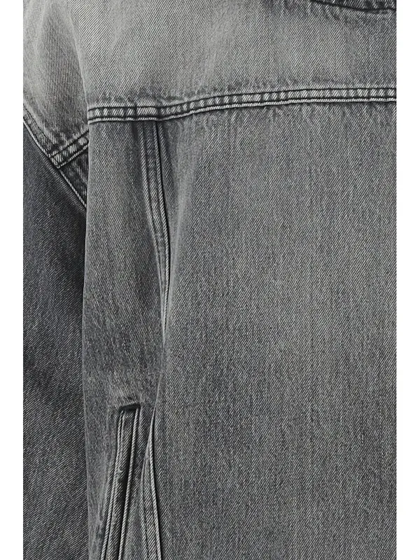 Balenciaga Grey Denim Hooded Jacket