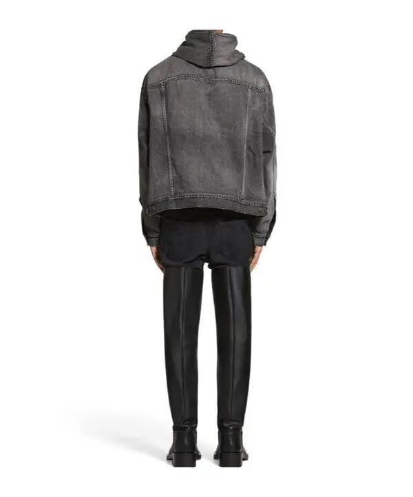 Balenciaga Grey Denim Hooded Jacket