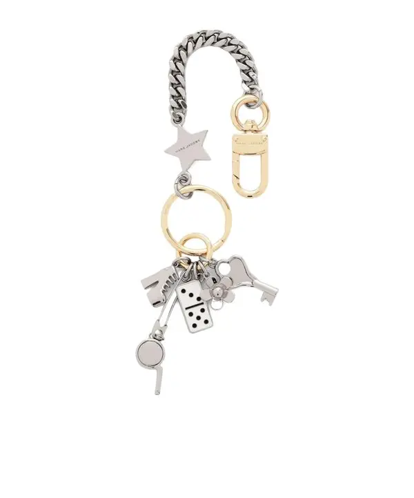 Marc Jacobs Domino Effect Charm Chain Keyring - White
