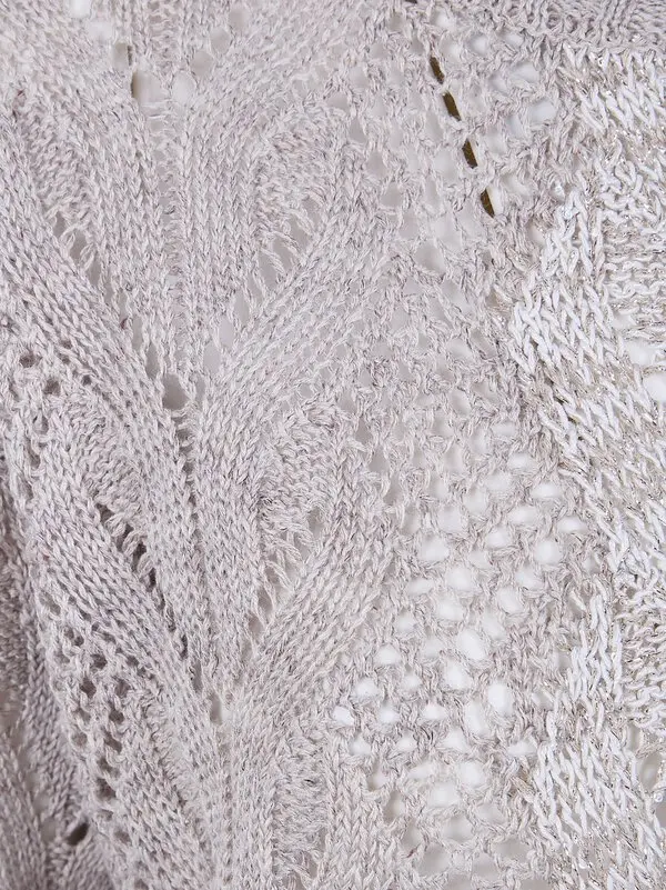 D.exterior Open-knit Braid Knitted Sweater