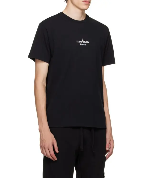 Stone Island Logo-print Cotton T-shirt - Black