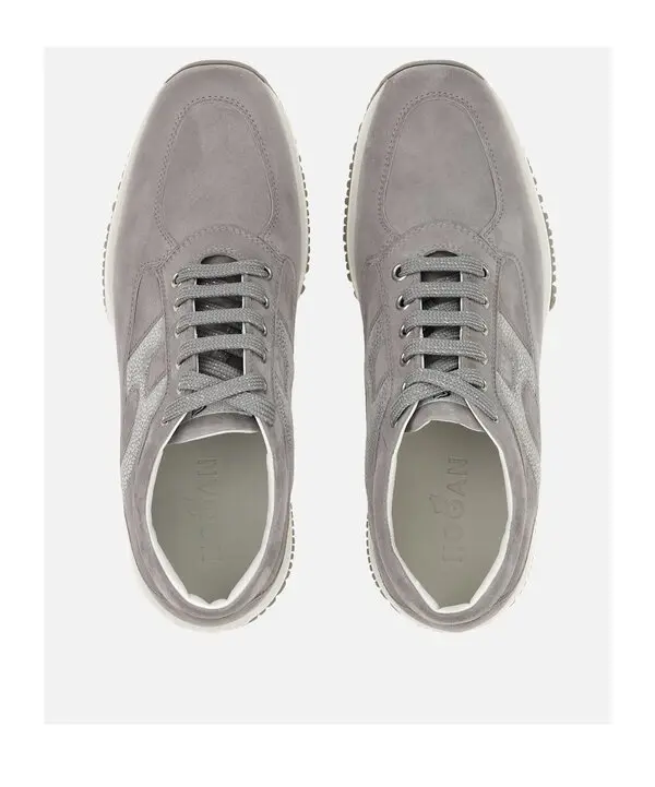 Hogan Interactive Round Toe Lace-up Sneakers - Grey
