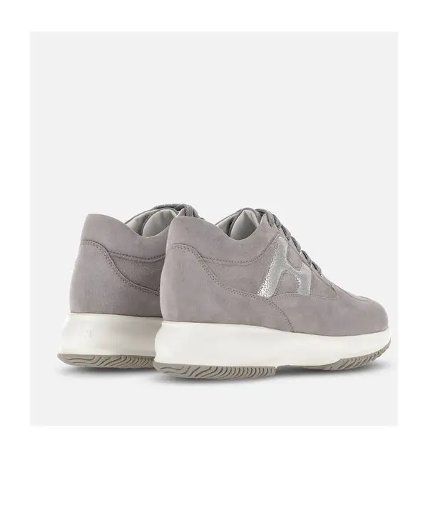 Hogan Interactive Round Toe Lace-up Sneakers - Grey