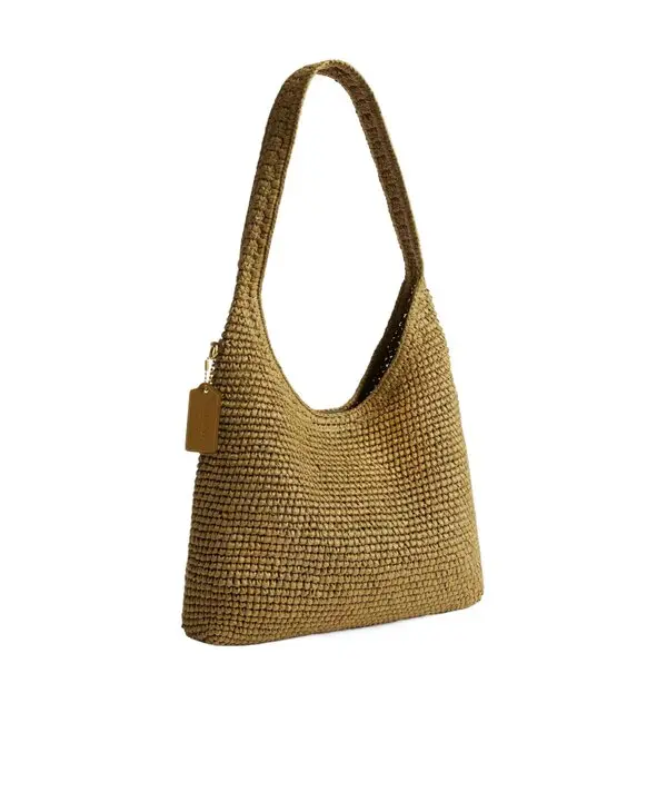 COACH 28 Brooklyn Shoulder Bag - Straw/brass/soft Olive