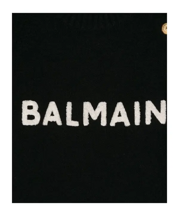 Balmain Logo Embroidered Crew Neck Sweater