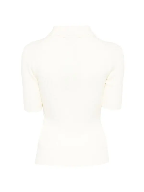 DUNST Ribbed-knit Polo Top