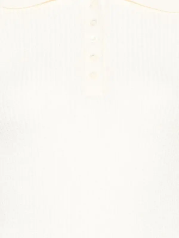 DUNST Ribbed-knit Polo Top