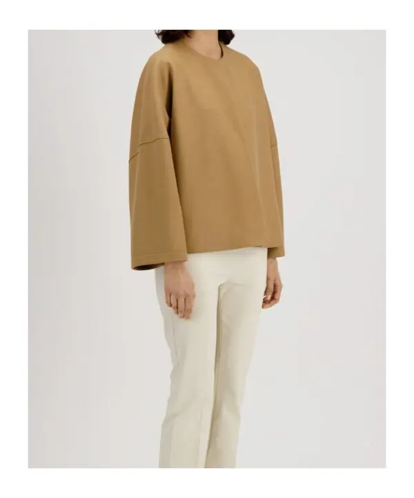 Harris Wharf London Collarless Cape In Knitted Cashmere Blend