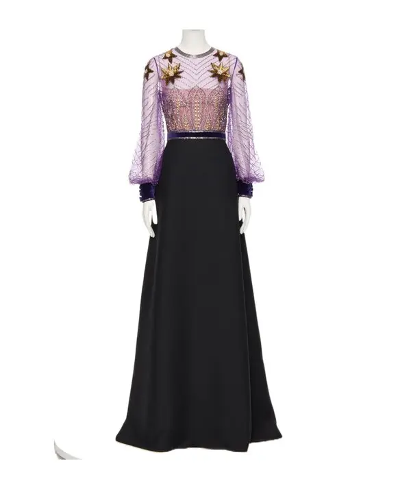 Valentino Garavani Long Sleeve Embellished Gown