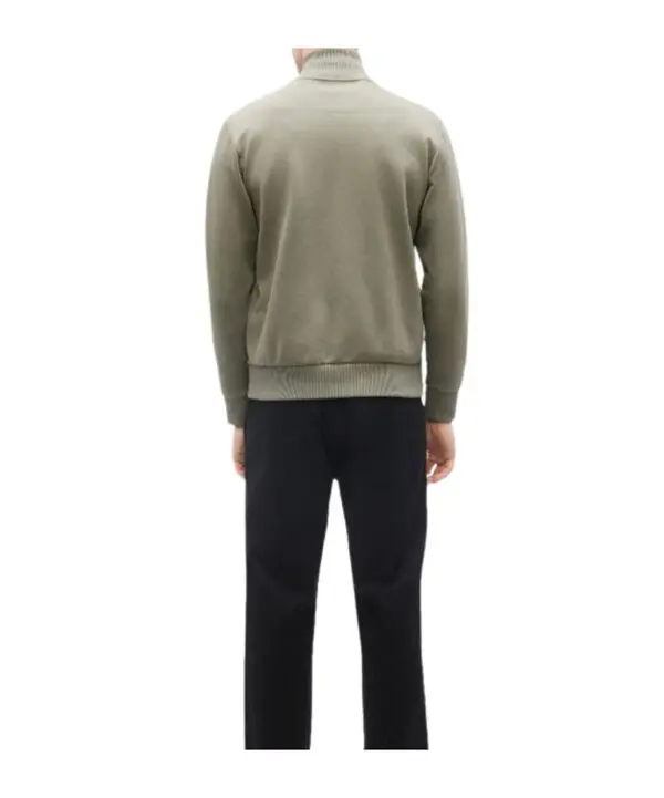 Hugo Boss High-neck Full-zip Sweatshirt With Ribbed Details