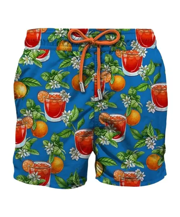 MC2 SAINT BARTH Printed Swim Trunks With Drawstring Waist