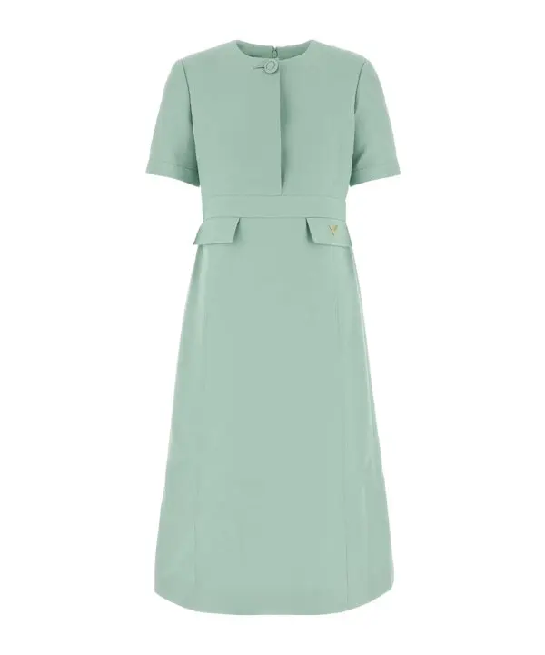 Valentino Garavani Logo Detail A-line Dress - Celadon