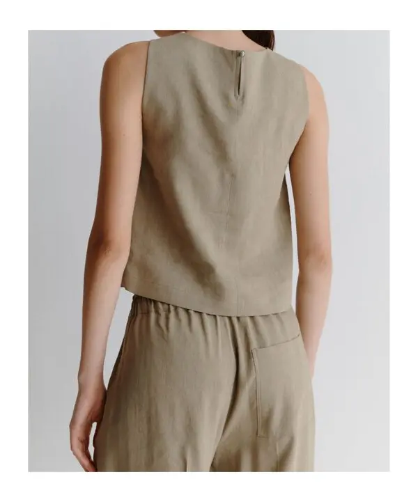Marella Stretch Viscose And Linen Top
