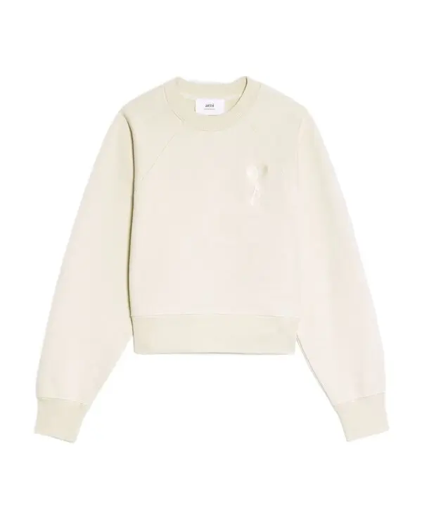 AMI Paris De Coeur Embroidered Sweatshirt - White