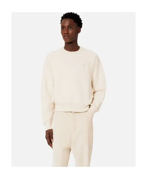 AMI Paris De Coeur Embroidered Sweatshirt - White