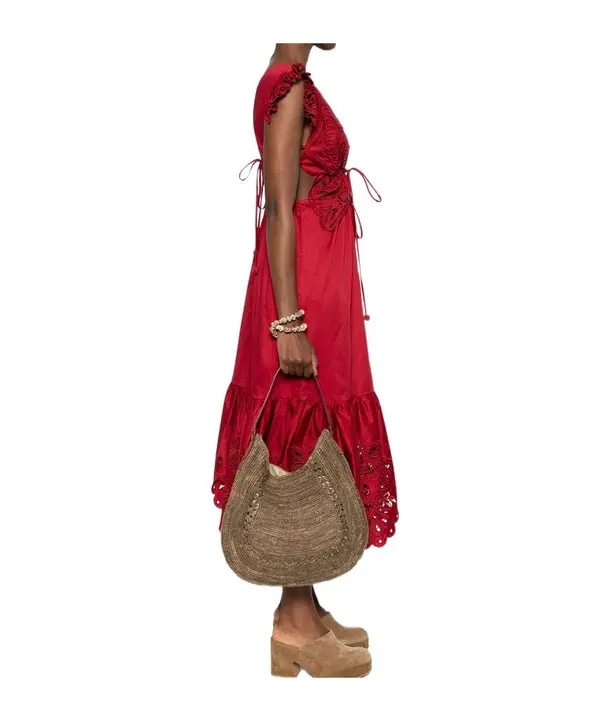 IBELIV Woven Shoulder Bag With Magnetic Buckle