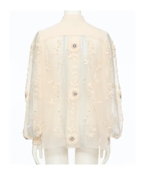 Valentino Garavani Collared Long-sleeved Embroidered Shirt