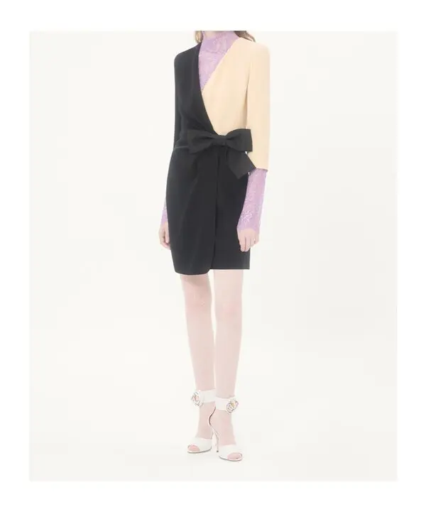 Valentino Garavani V-neck Bow Detail Midi Dress