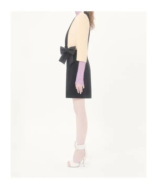Valentino Garavani V-neck Bow Detail Midi Dress