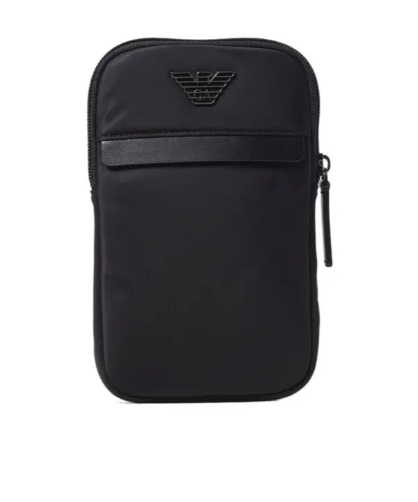 Emporio Armani Logo Patch Zipped Wallet - Black