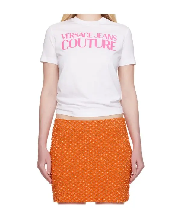 Versace Logo Print Crewneck T-shirt