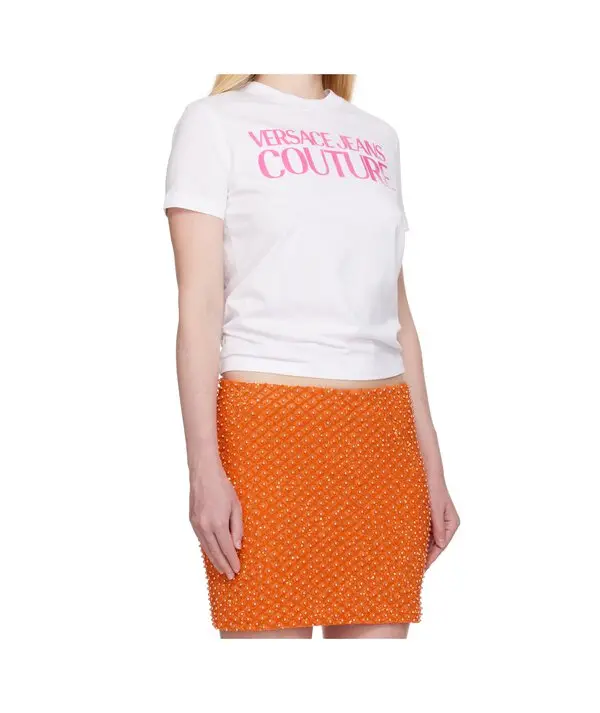 Versace Logo Print Crewneck T-shirt