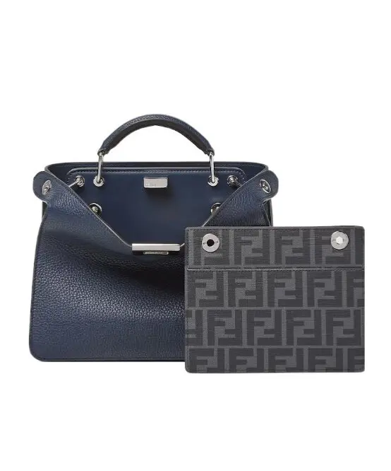 Fendi Peekaboo Iseeu Small Leather Bag - Dark Blue