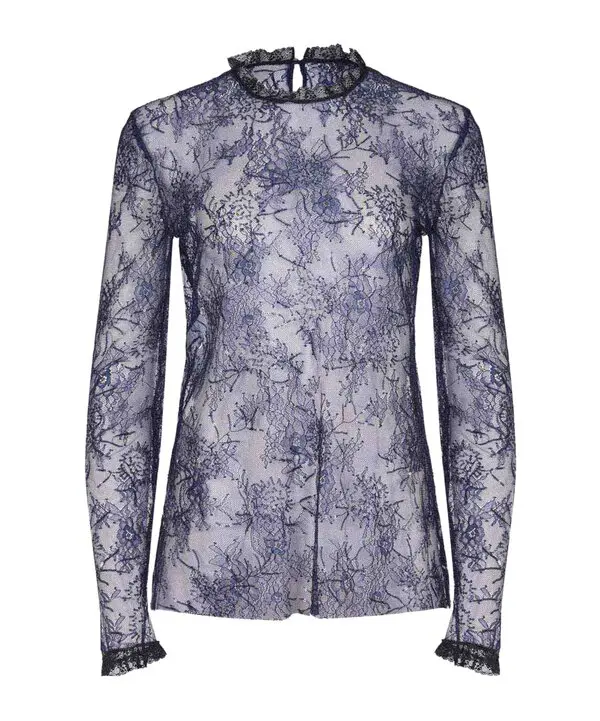 Alberta Ferretti Long-sleeved Lace Top With Sequins