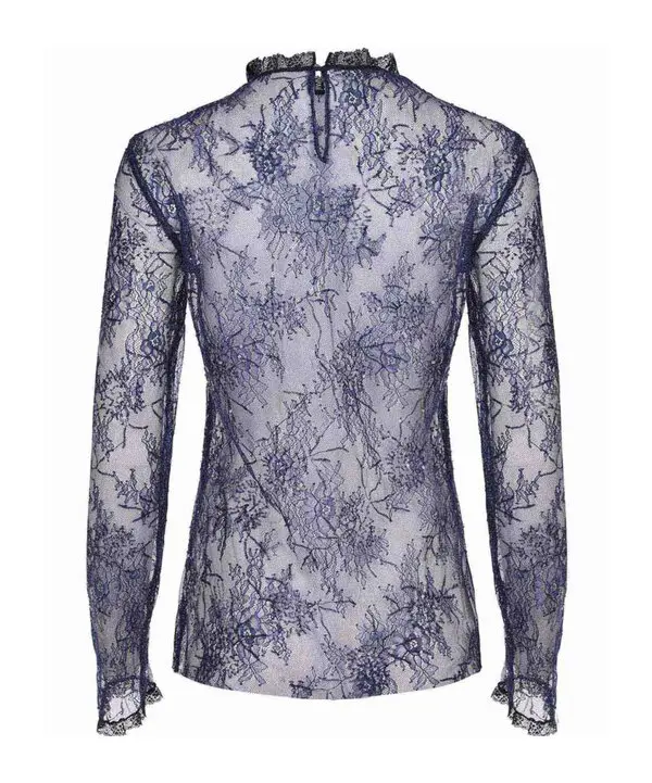 Alberta Ferretti Long-sleeved Lace Top With Sequins