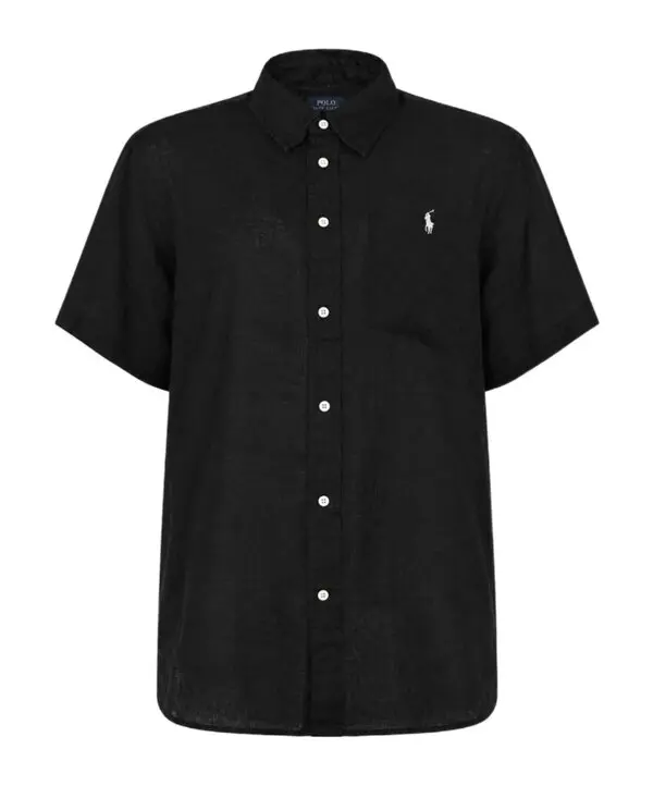 Polo Ralph Lauren Embroidered Linen Shirt - Black