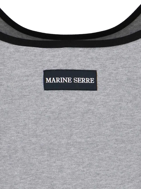 MARINE SERRE Logo Detailed Sleeveless Tank Top - Gray