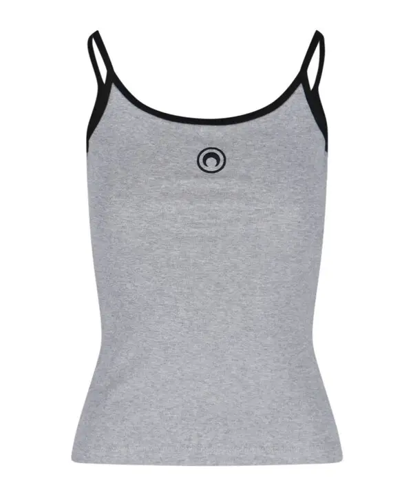 MARINE SERRE Logo Detailed Sleeveless Tank Top - No
