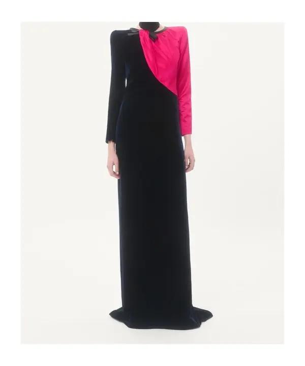 Valentino Garavani Long Dress In Sablé Velvet