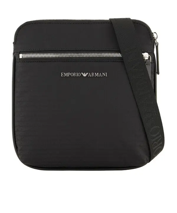 Emporio Armani Logo Lettering Shoulder Bag - Black