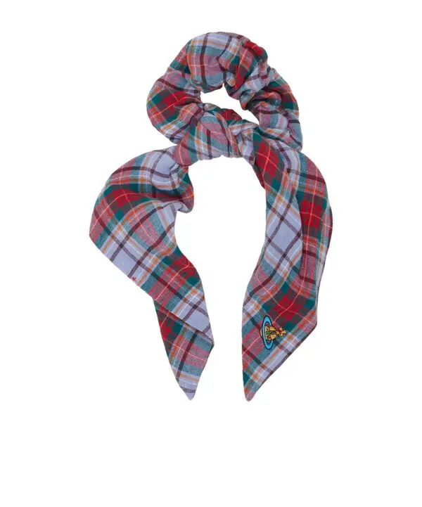 VIVIENNE WESTWOOD Tartan Logo Hair Tie - Blue