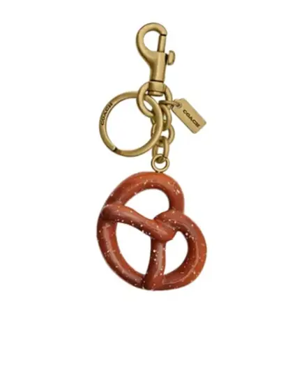 COACH Pretzel Motif Bag Charm - Brass/multicolor