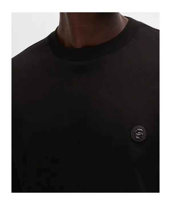 Hugo Boss Double Monogram Patch Crewneck T-shirt - Black