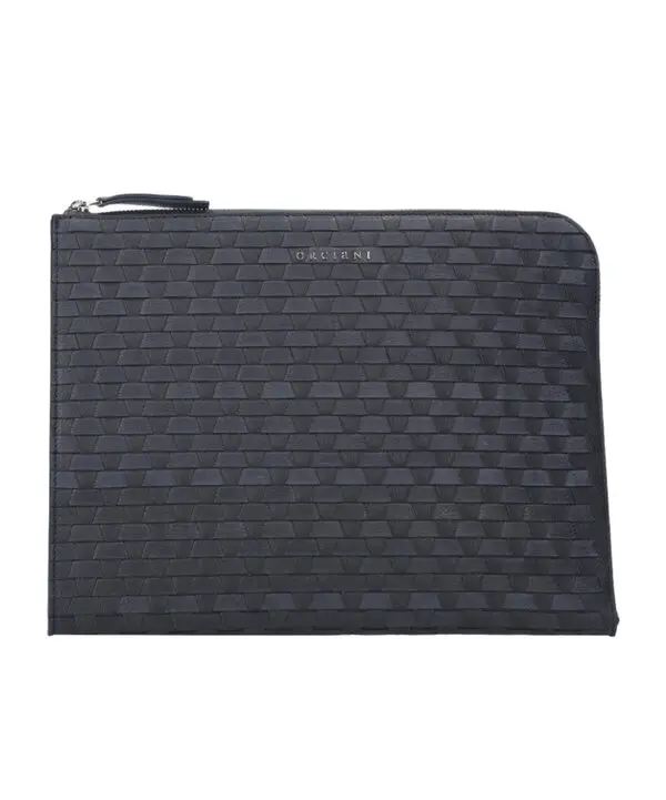 ORTIGNI Pochette Slim Chevrette Woven - Black