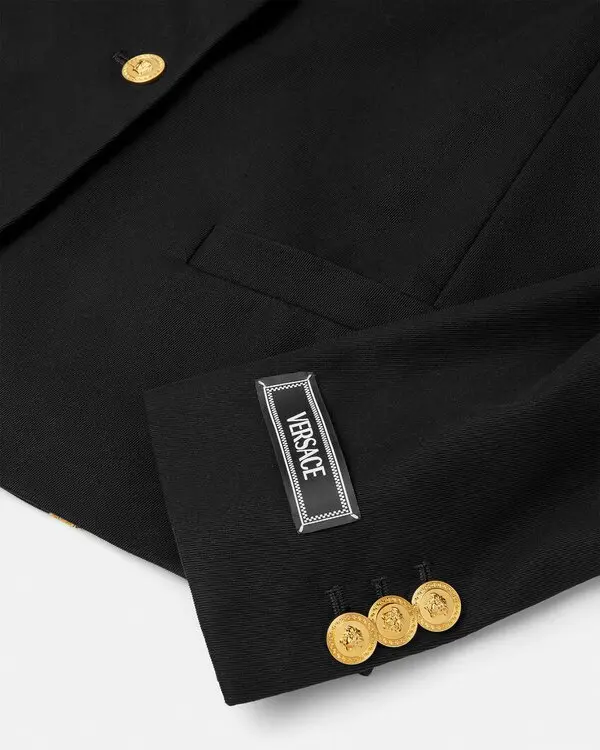 Versace Single-breasted Gold Button Cotton Jacket
