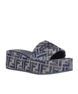 Fendi Ff Jacquard Platform Sandals